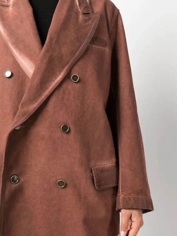 UMA WANG Bleached-effect Double-breasted Coat