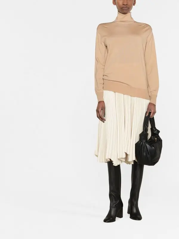JIL SANDER Roll-neck Wool Jumper - Brown