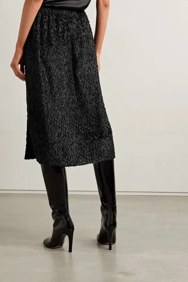 Dries Van Noten Devoré-chiffon Midi Skirt