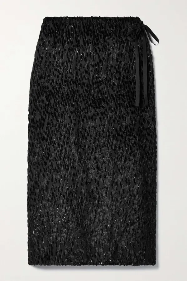 Dries Van Noten Devoré-chiffon Midi Skirt