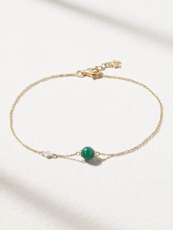 Mateo Dot 14-karat Malachite And Diamond Bracelet - Green