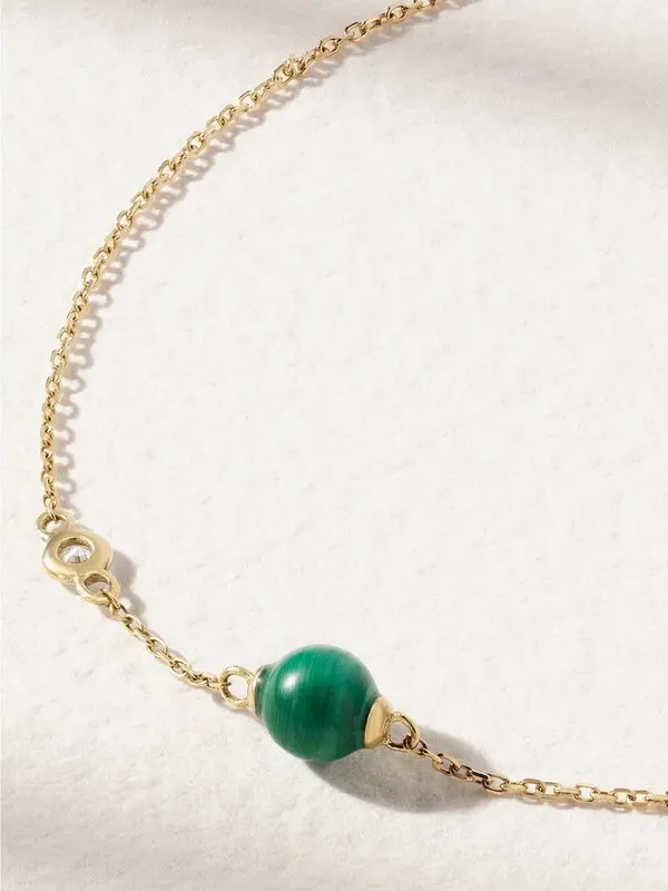 Mateo Dot 14-karat Malachite And Diamond Bracelet - Green
