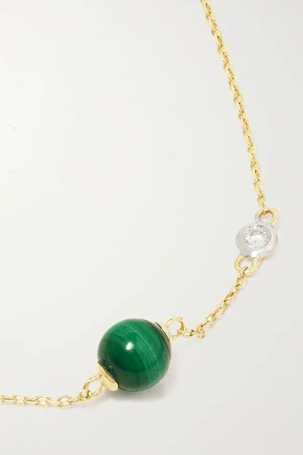 Mateo Dot 14-karat Malachite And Diamond Bracelet - Green