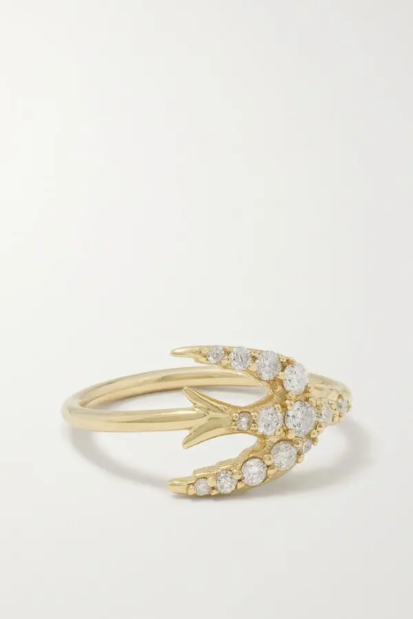 Jacquie Aiche Swallow Diamond Ring - Gold