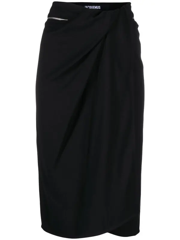 Jacquemus Bodri Gathered Midi Skirt