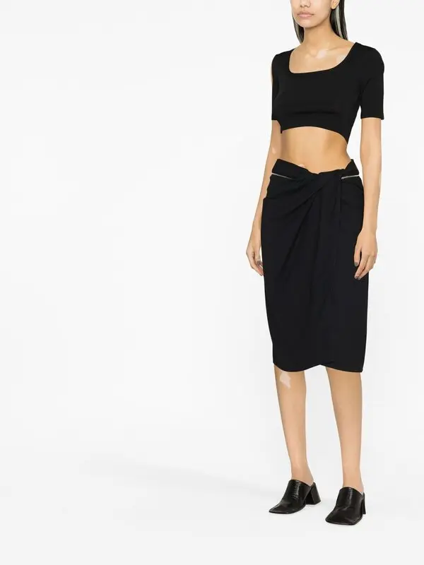 Jacquemus Bodri Gathered Midi Skirt