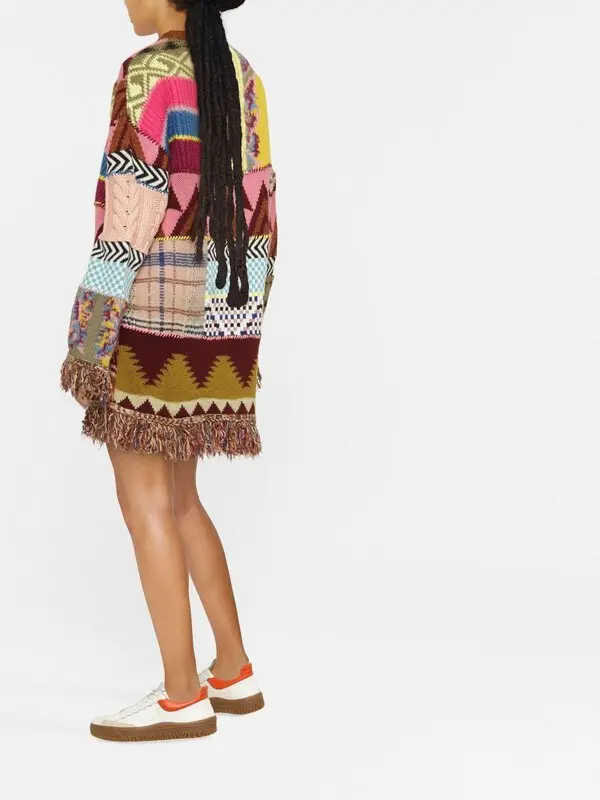 Etro Fringe-detail Knitted Dress - Green