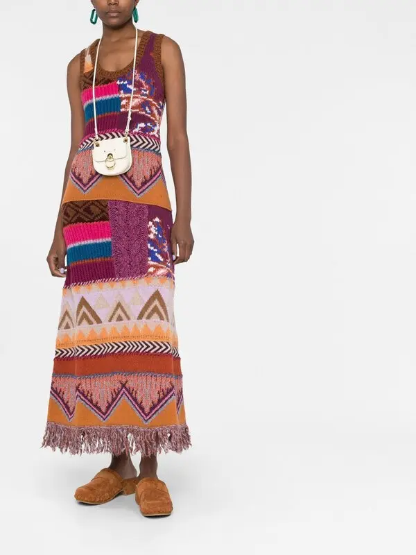 Etro Intarsia Knit Long Dress