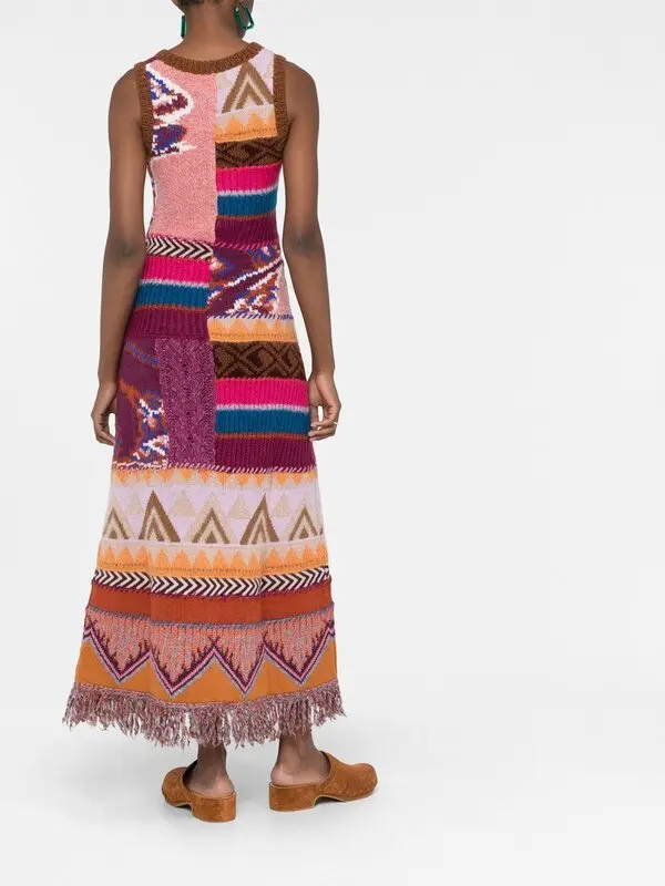 Etro Intarsia Knit Long Dress
