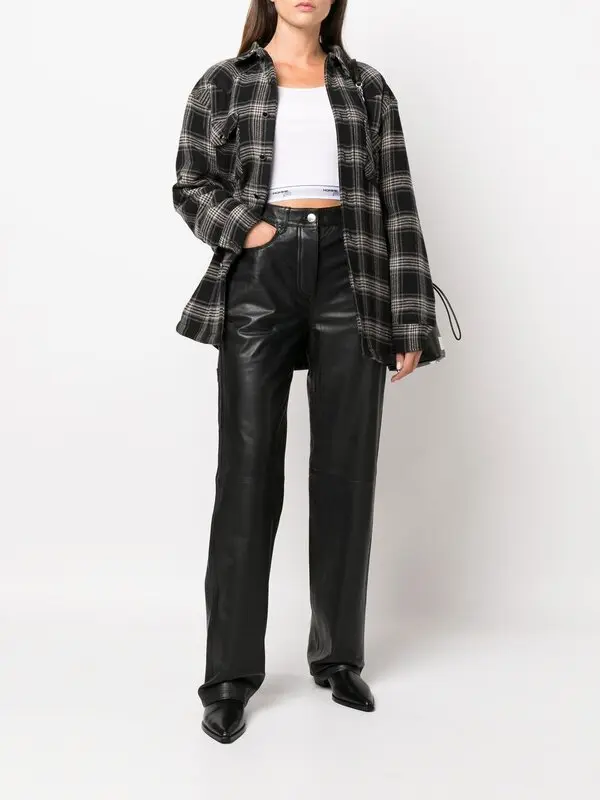 WASHINGTON DEE-CEE Check-pattern Beaded Shirt Jacket