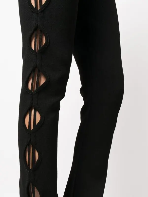 ANDREĀDAMO Cut-out Flared Trousers - Black