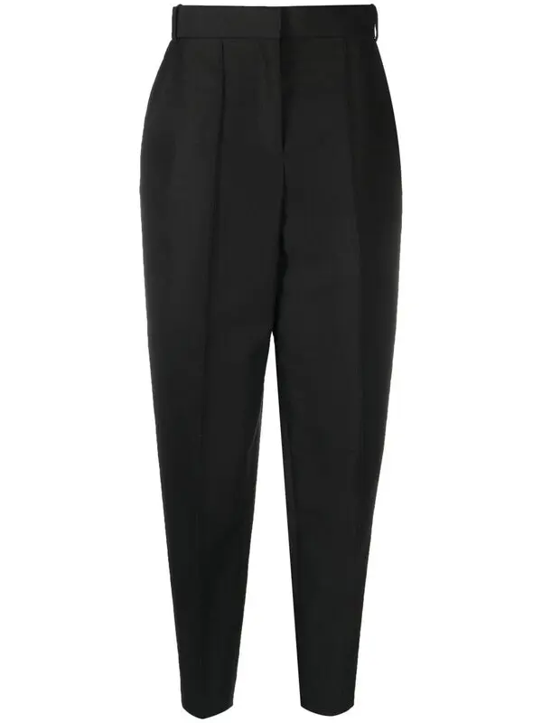Tory Burch High-waisted Tapered Trousers - Black