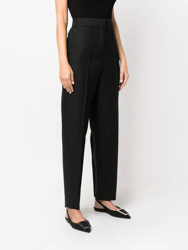 Tory Burch High-waisted Tapered Trousers - Black