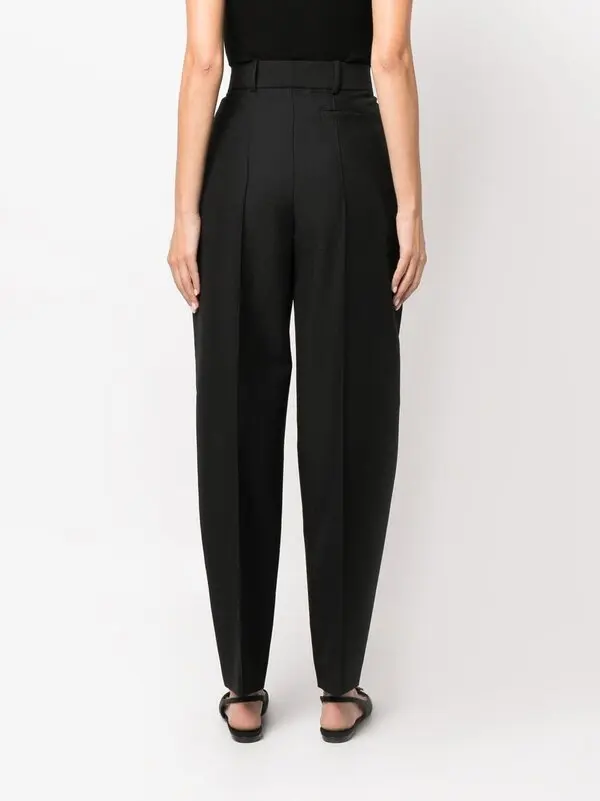 Tory Burch High-waisted Tapered Trousers - Black