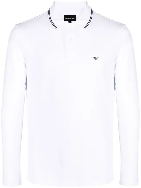 Emporio Armani Logo Print Polo Shirt - White