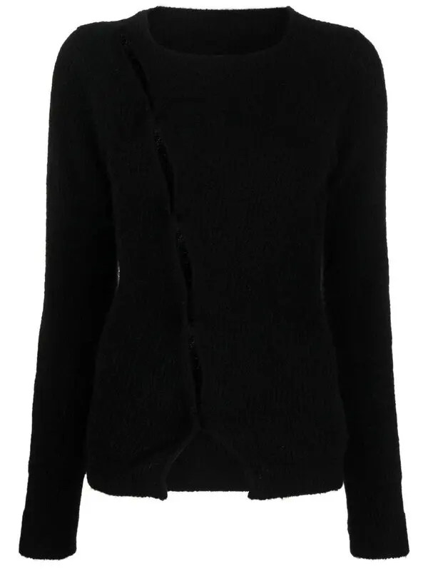 Jacquemus La Maille Pau Asymmetric Cardigan - Black