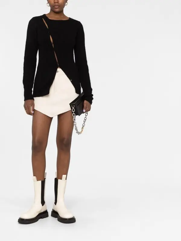 Jacquemus La Maille Pau Asymmetric Cardigan - Black