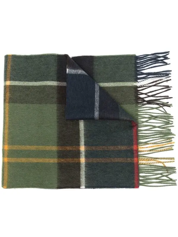 Barbour Check Pattern Scarf - Green