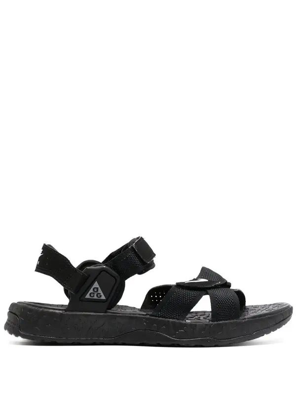 Nike Swoosh-logo Detail Sandals - Black