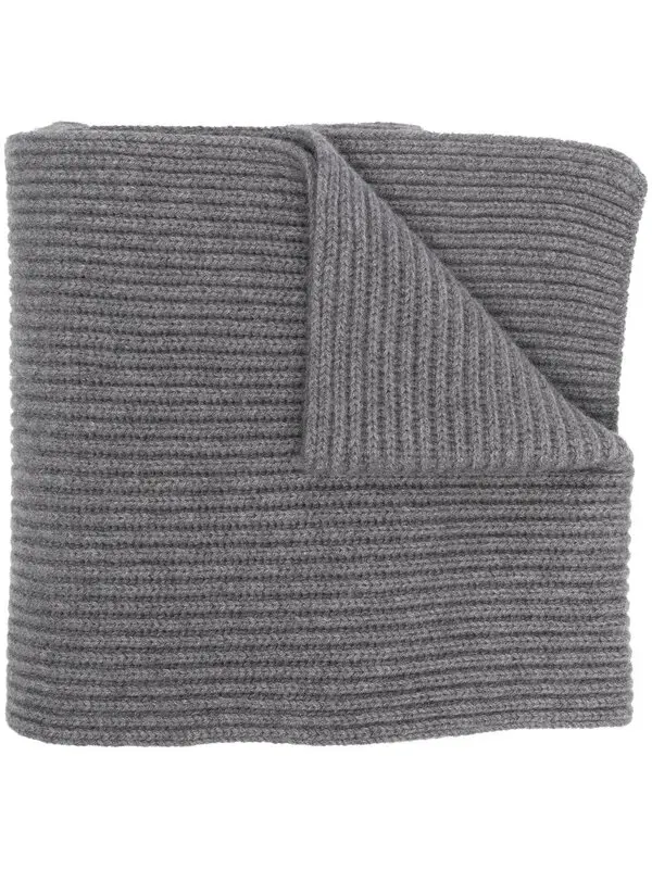 Malo Ribbed Cashmere Scarf - Grey