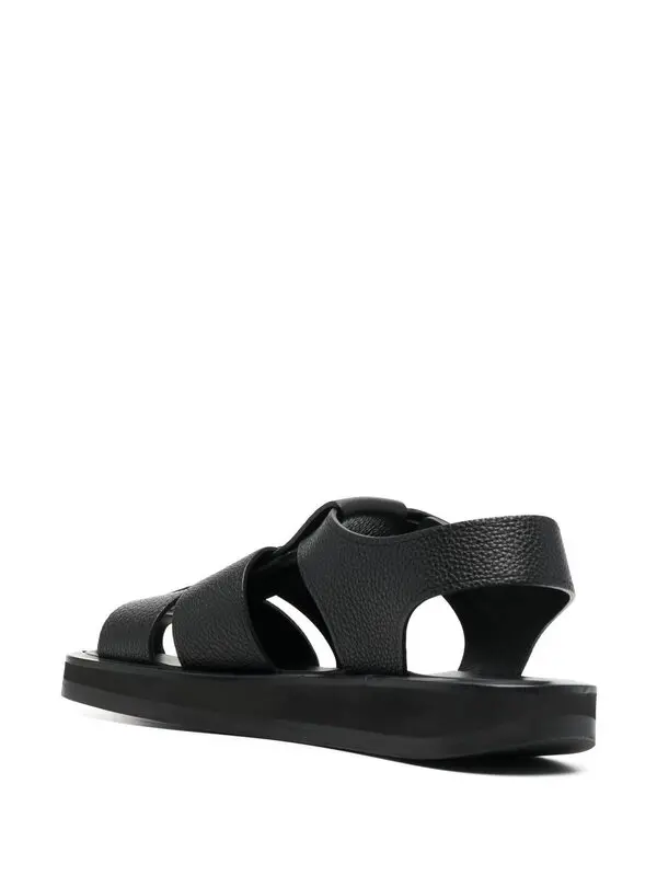 THE ROW Fisherman Leather Sandals - Black