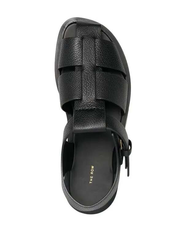 THE ROW Fisherman Leather Sandals - Black