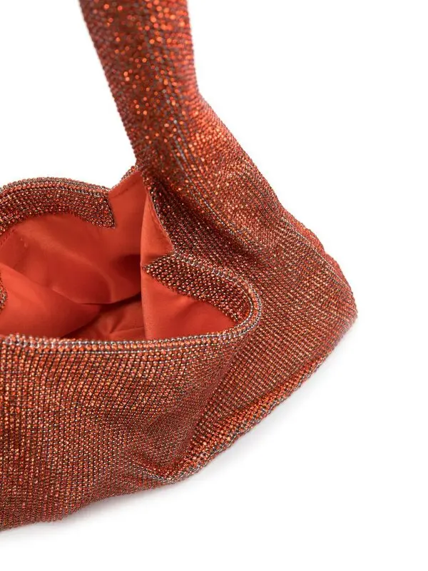 Kara Crystal Embellished Shoulder Bag - Orange