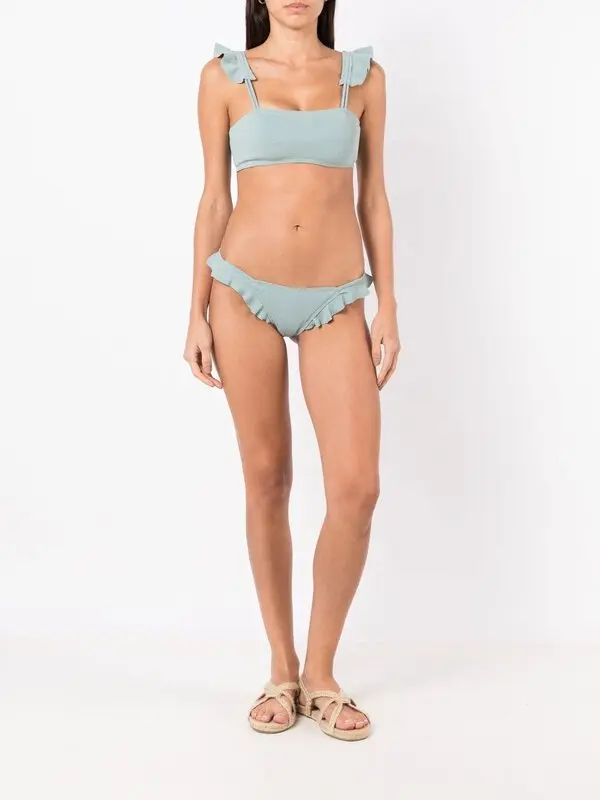 CLUBE BOSSA Zarbo Square-neck Bikini Top - Blue