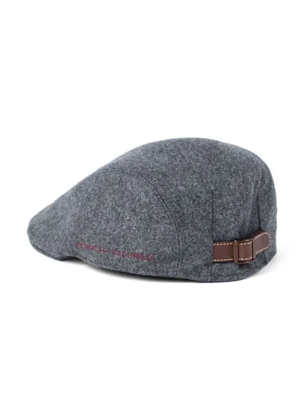 Brunello Cucinelli Virgin Wool Flat Cap - Grey