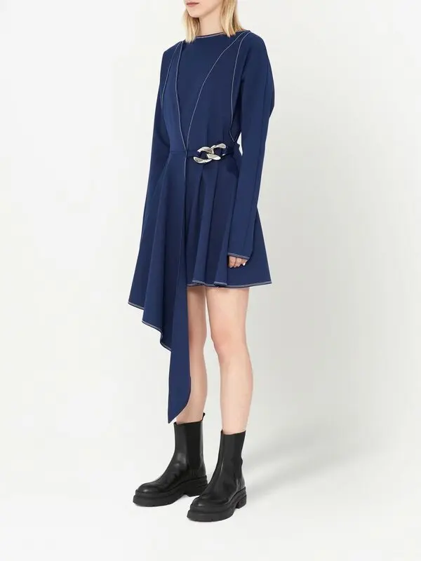 JW Anderson Chain-link Embellished Asymmetric Dress - Blue