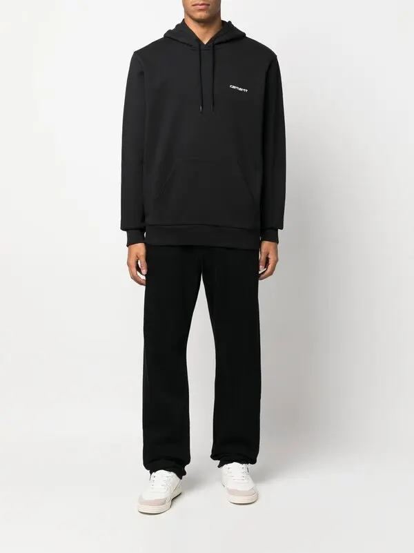 Carhartt Work In Progress Script Embroidered Pullover Hoodie - Black