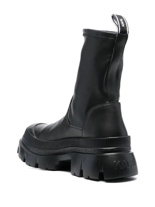 Karl Lagerfeld Logo-print Chunky Leather Boots