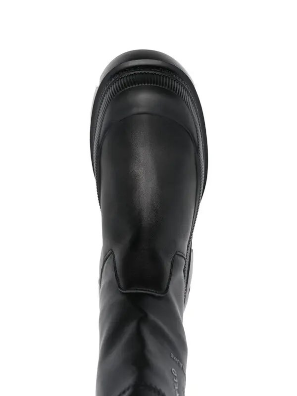 Karl Lagerfeld Logo-print Chunky Leather Boots