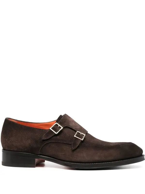 Santoni Suede Monk Shoes