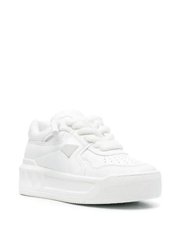 Valentino Garavani One Stud Xl Leather Sneakers - White
