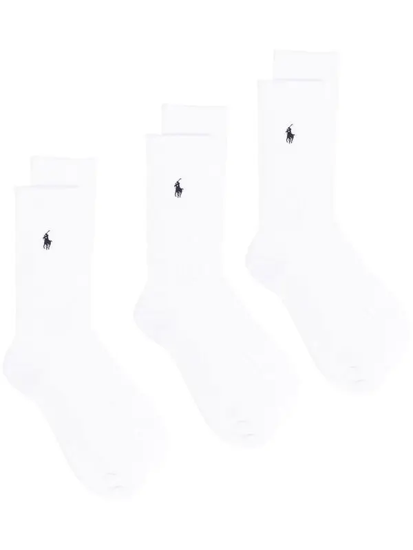 Polo Ralph Lauren Three-pack Ankle Socks - White