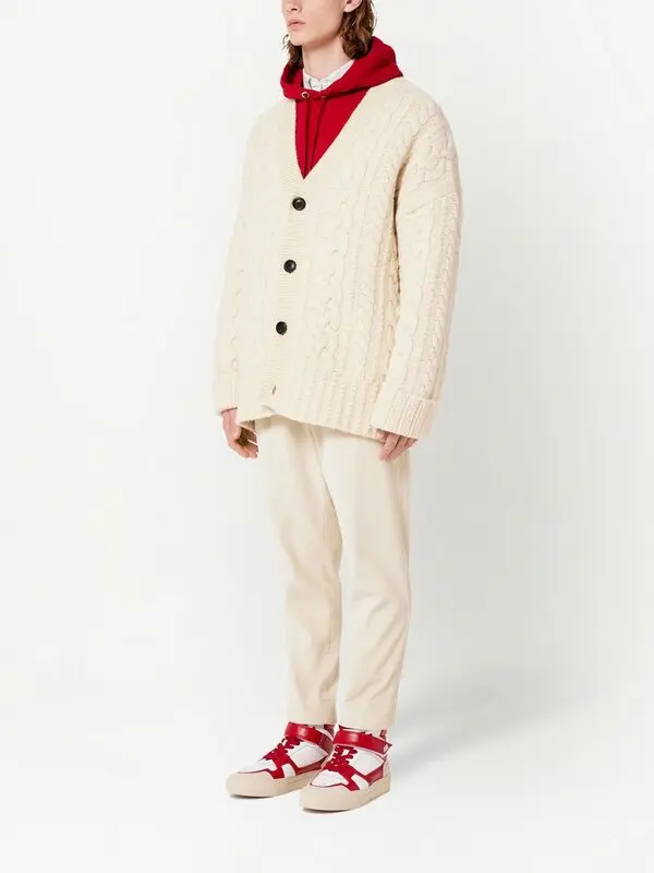 Ami V-neck Cable Knit Cardigan