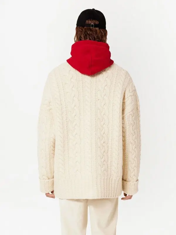Ami V-neck Cable Knit Cardigan