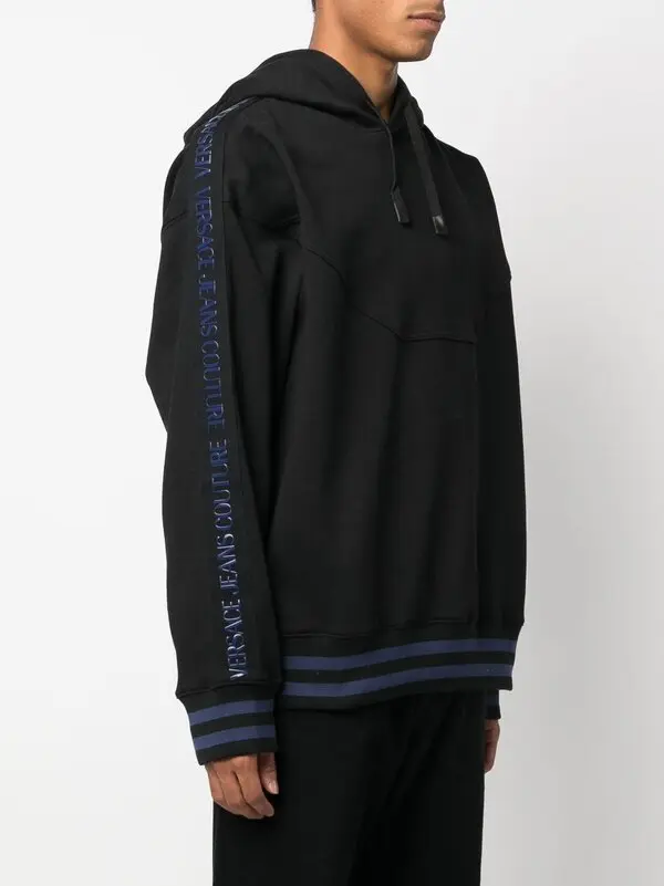 Versace Logo-print Striped-trim Hoodie
