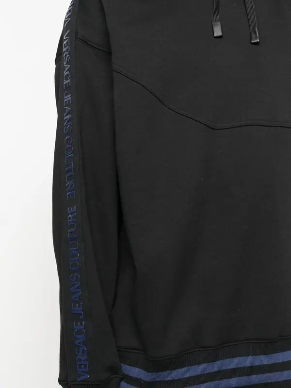 Versace Logo-print Striped-trim Hoodie