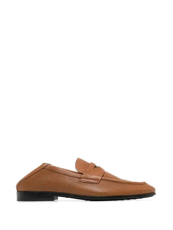 TOD'S Logo-plaque Leather Penny Loafers