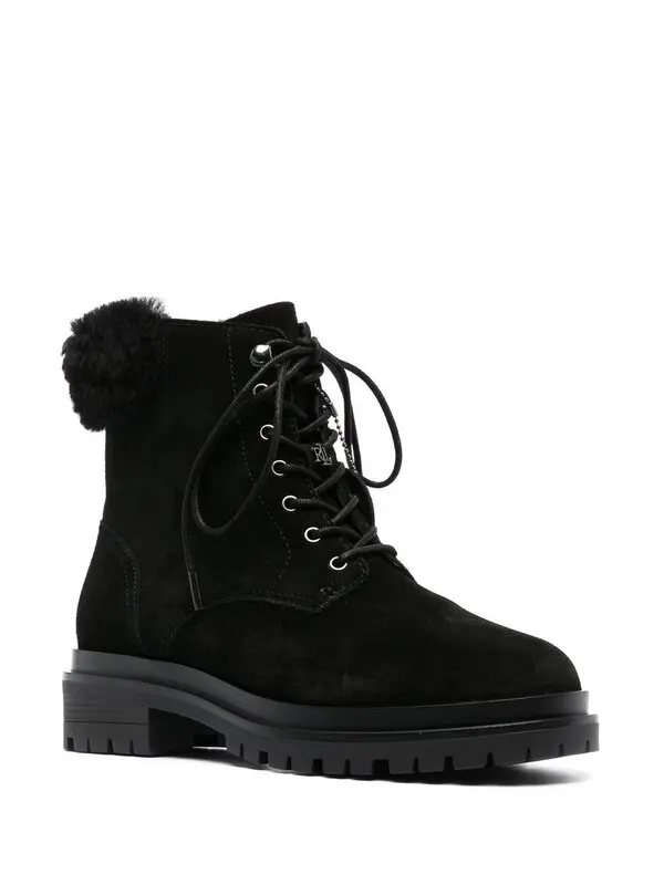 Ralph Lauren Carlee Shearling-trim Bootie - Black