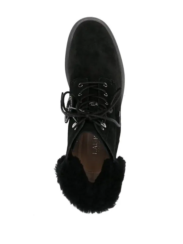 Ralph Lauren Carlee Shearling-trim Bootie - Black