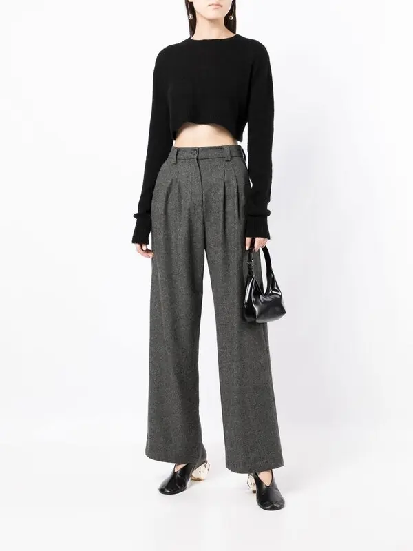 Cashmere In Love Como Cropped Jumper - Black