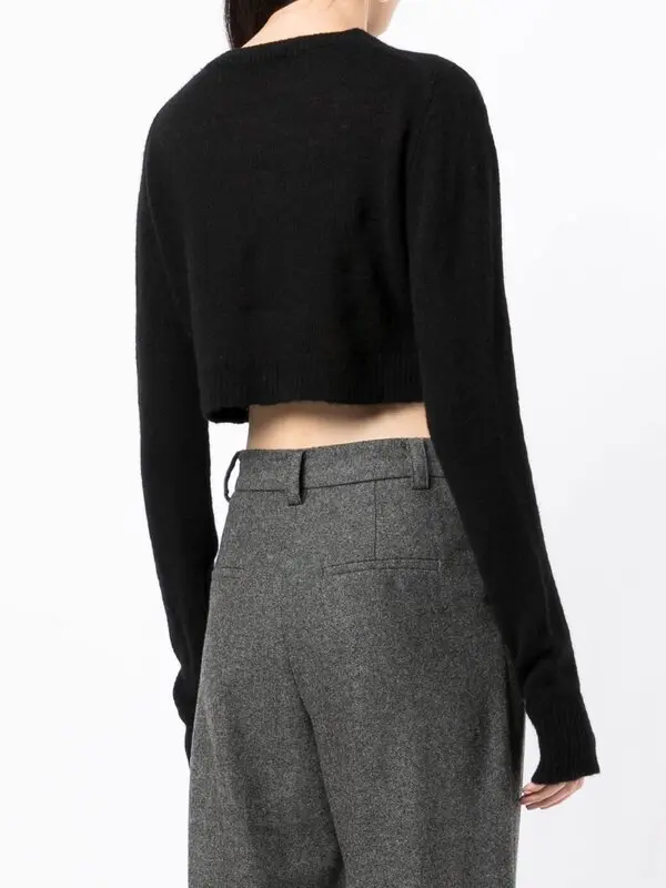 Cashmere In Love Como Cropped Jumper - Black