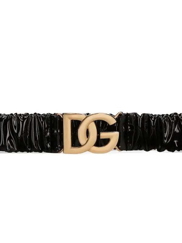 Dolce & Gabbana Dg-logo Patent Leather Belt