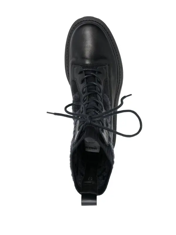 TOD'S Shearling Logo Combat Boots