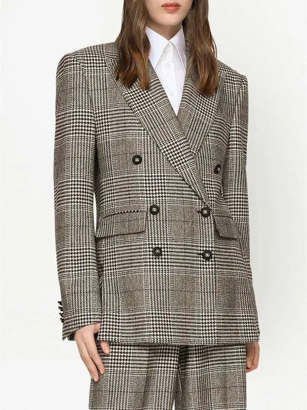 Dolce & Gabbana Glen Plaid Virgin Wool Blazer