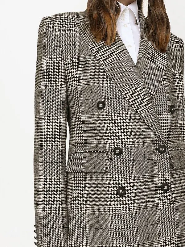 Dolce & Gabbana Glen Plaid Virgin Wool Blazer