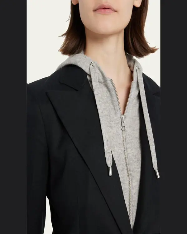 Veronica Beard Cashmere Hoodie Dickey - Grey